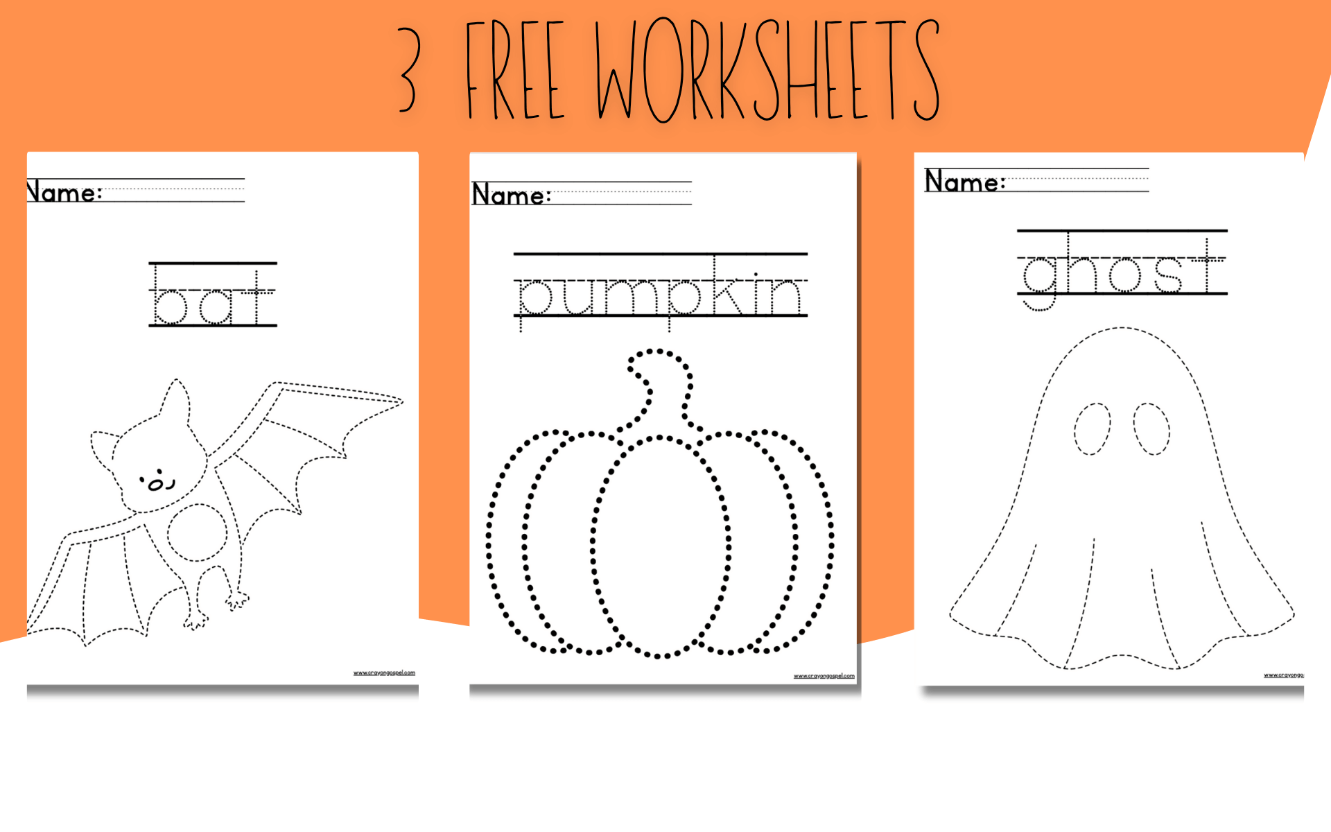 Preschool Halloween Tracing Printable Worksheets (Free) - Crayon Gospel